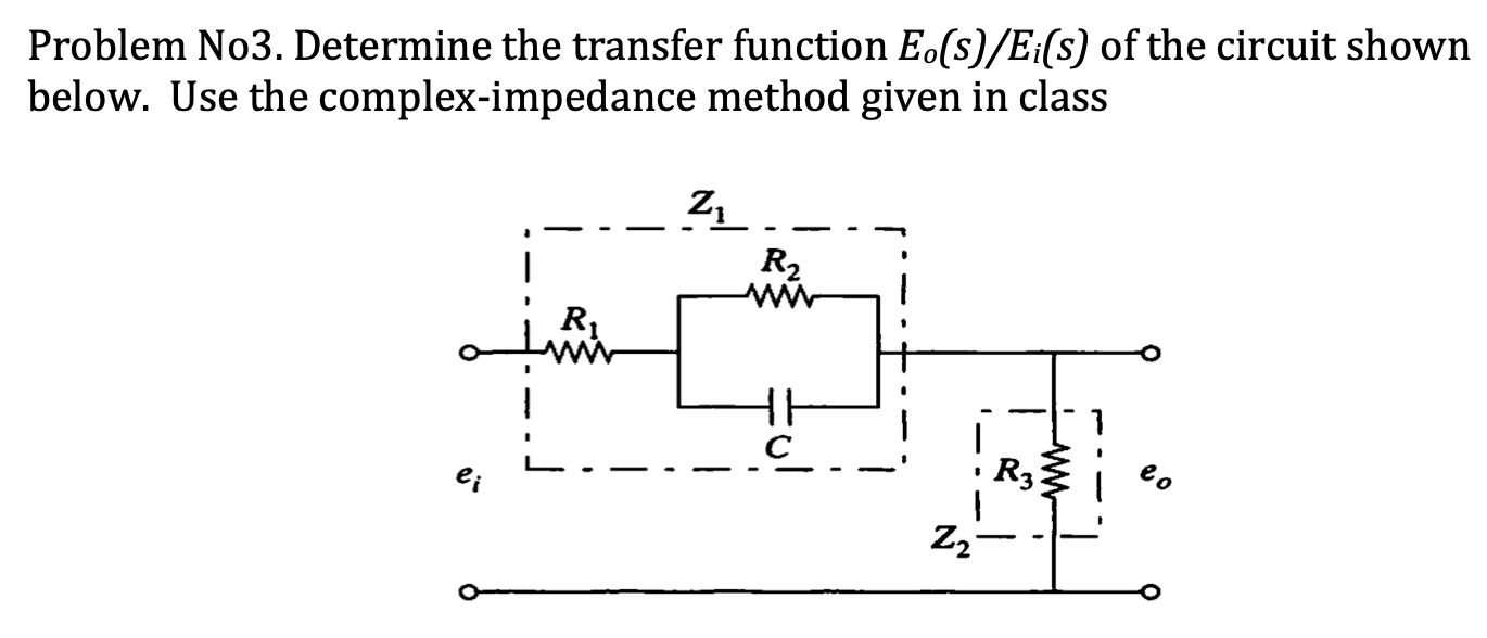 Solved Problem No3. Determine the transfer function | Chegg.com