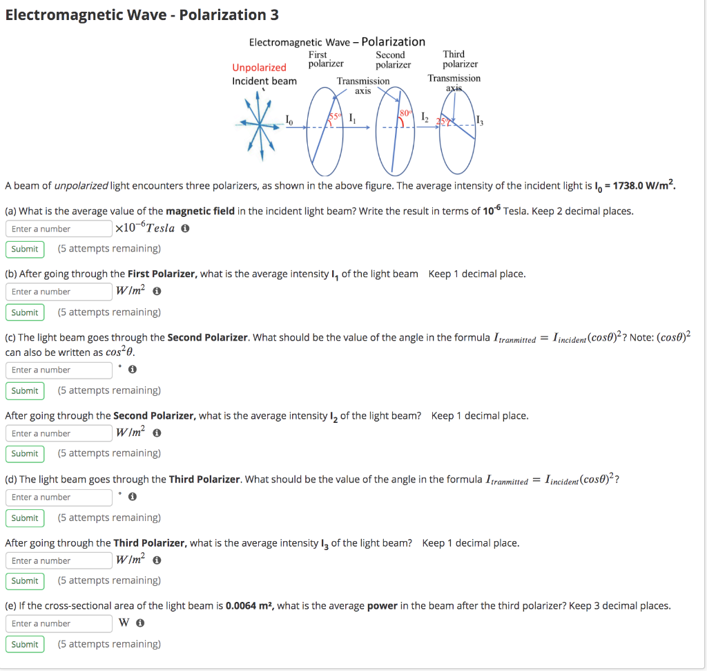 Solved Electromagnetic Wave - Polarization 3 Electromagnetic | Chegg.com
