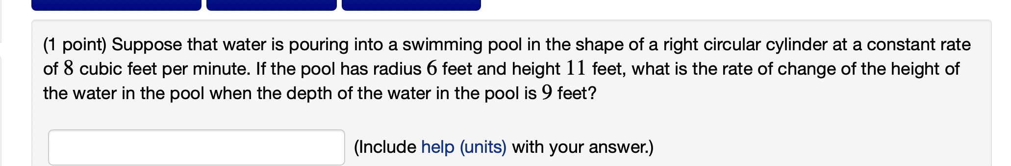 Solved ( 1 point) Suppose that water is pouring into a | Chegg.com