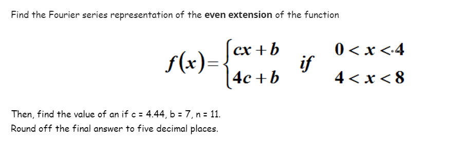 Solved Find the Fourier series representation of the even | Chegg.com