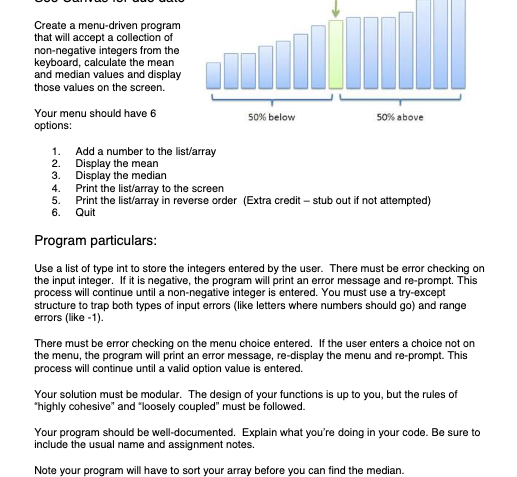 Solved Create a menu-driven program that will accept a | Chegg.com