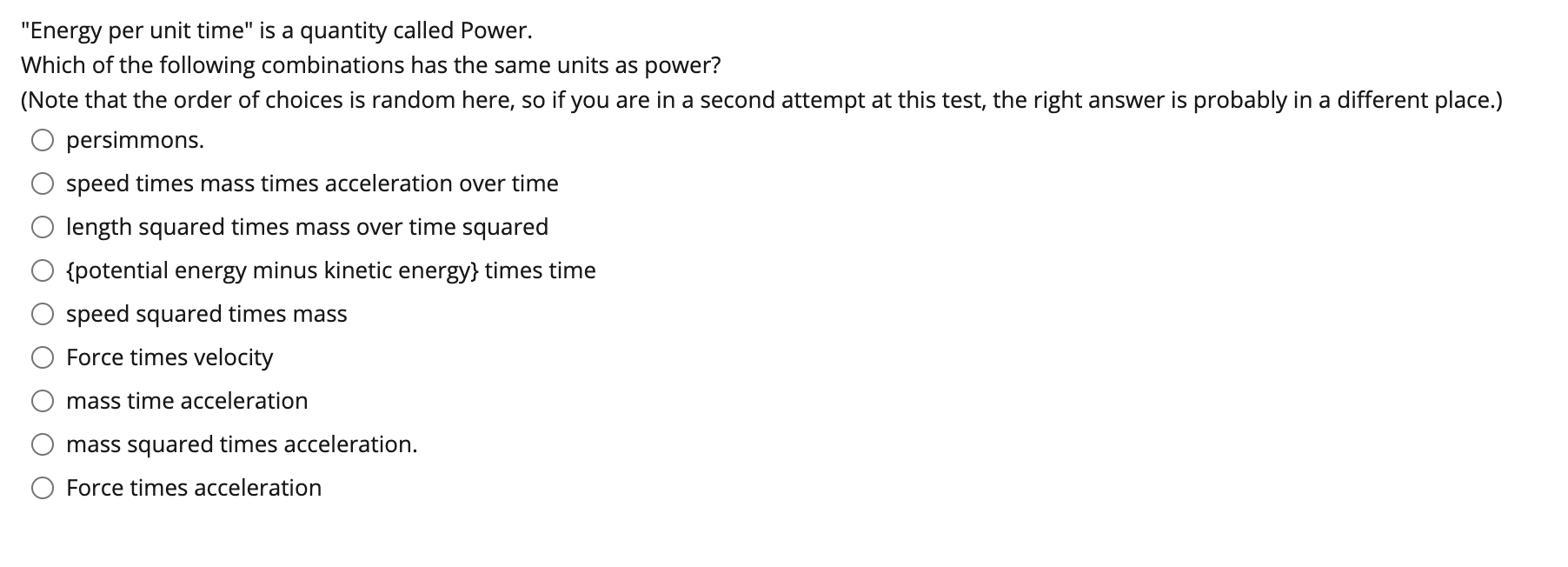 Solved "Energy per unit time" is a quantity called Power. | Chegg.com