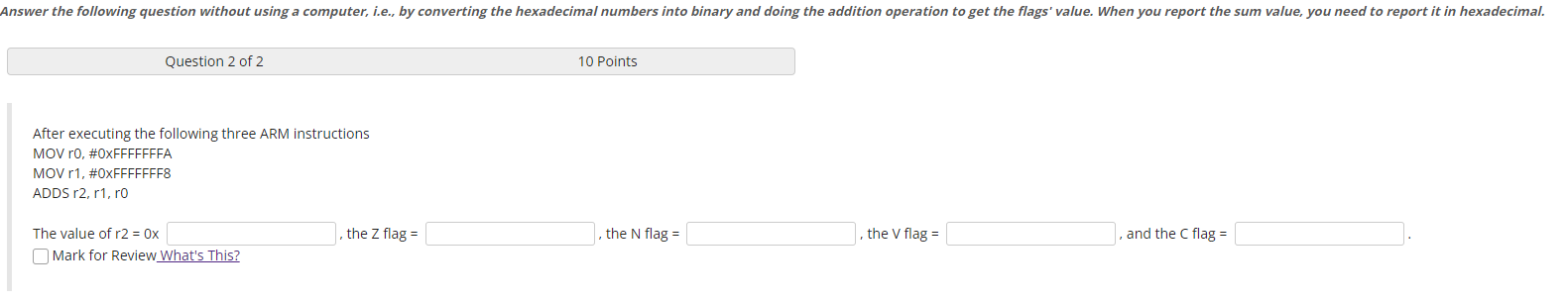Solved After executing the following three ARM instructions | Chegg.com