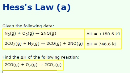 Solved Hess's Law (a)Given the following data:Find the | Chegg.com