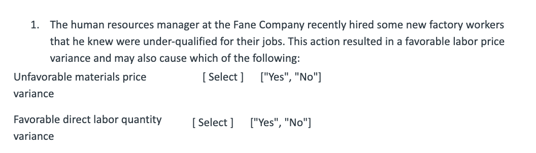 Solved The human resources manager at the Fane Company | Chegg.com