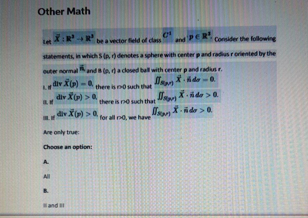 Solved Other Math i:R+R be a vector field of class Let and | Chegg.com
