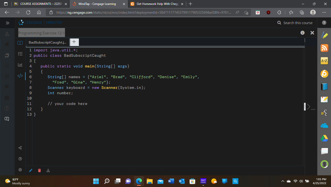 Solved Programming Exercise 12-1 Write an application in | Chegg.com