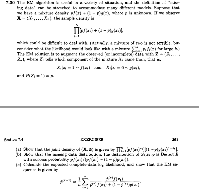 7.30 The EM algorithm is useful in a variety of | Chegg.com