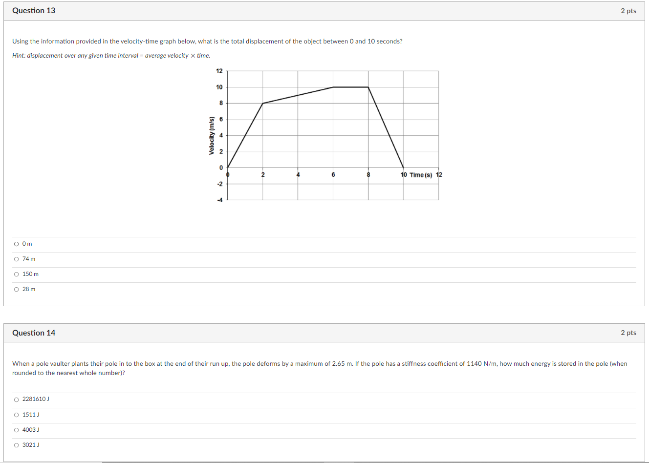 Solved Question 13 2 pts Using the information provided in | Chegg.com