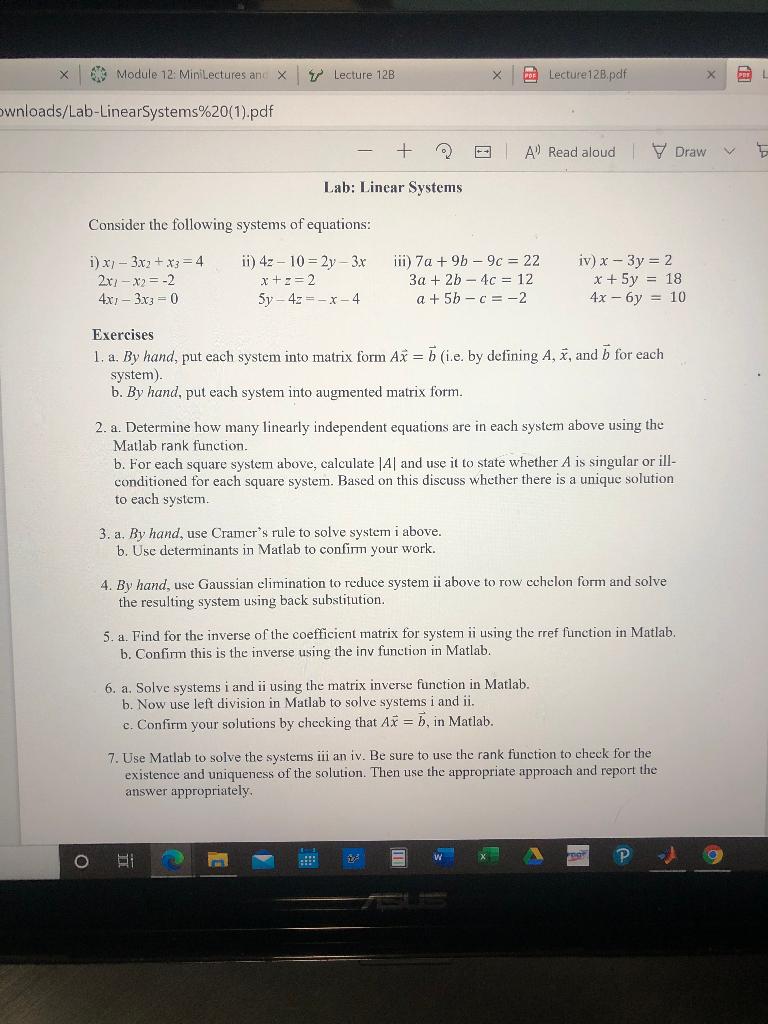 Solved 9 Module 12: MiniLectures and X 7 Lecture 12B Lecture | Chegg.com