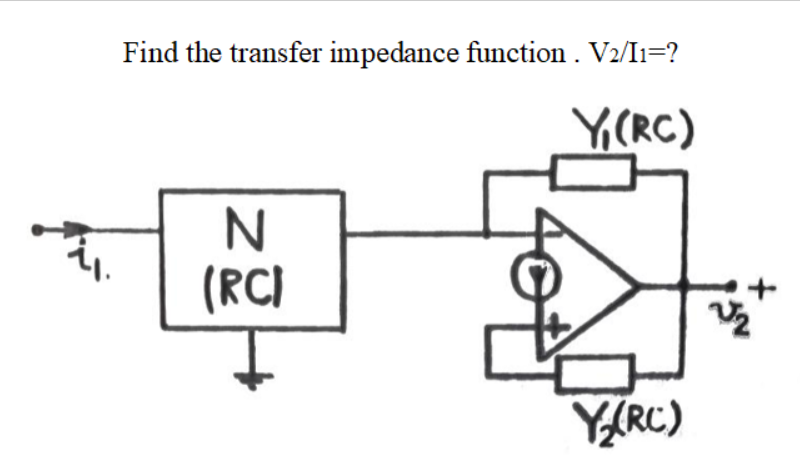 Solved Find the transfer impedance function . V2/I1=? Yr(RC) | Chegg.com