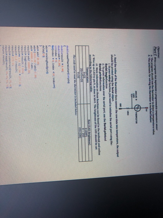 Solved 6) Connect a thermistor as shown in part 1 below. | Chegg.com