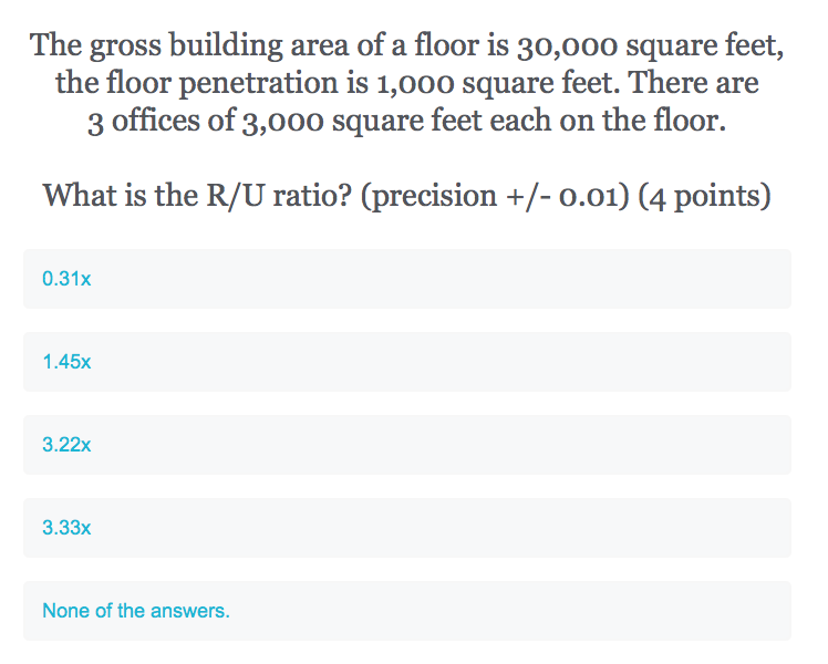 Solved The gross building area of a floor is 30,000 square | Chegg.com