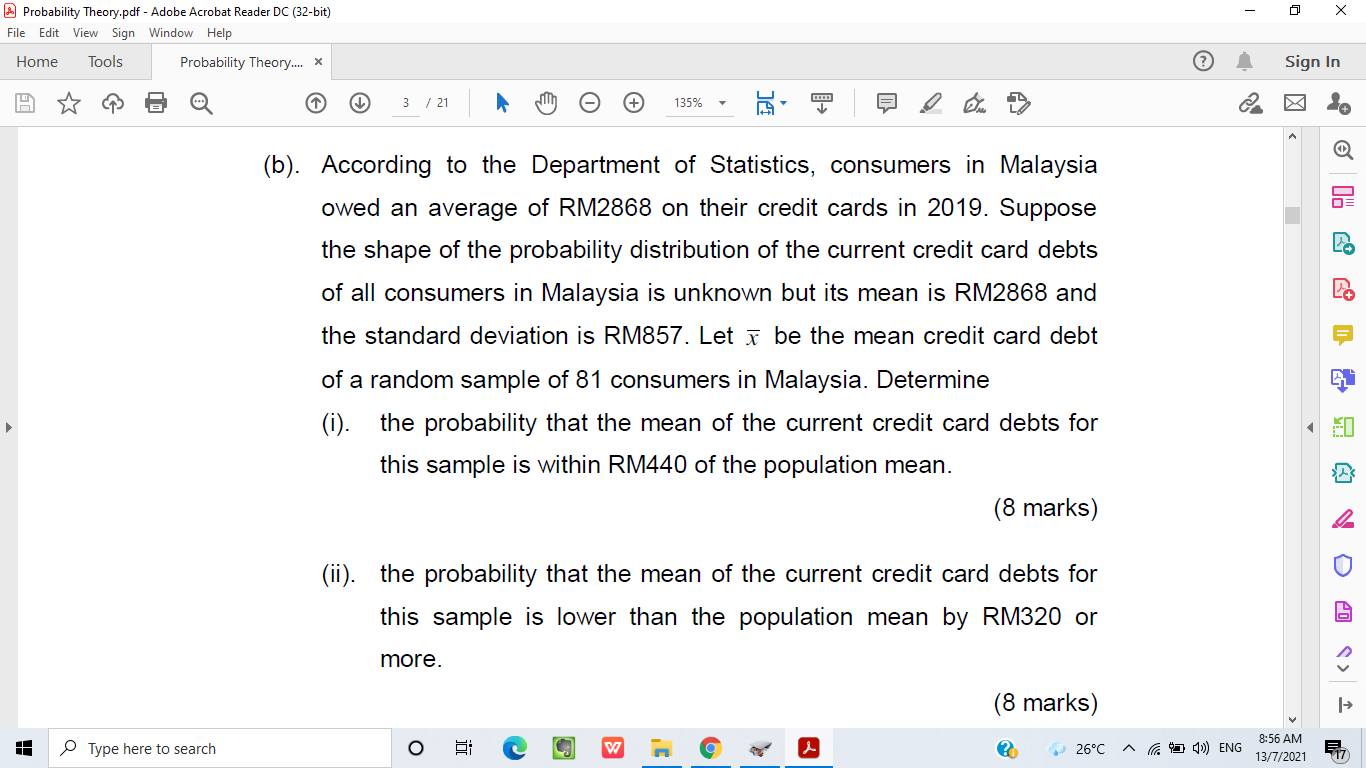 Solved х Probability Theory Pdf Adobe Acrobat Reader Dc Chegg