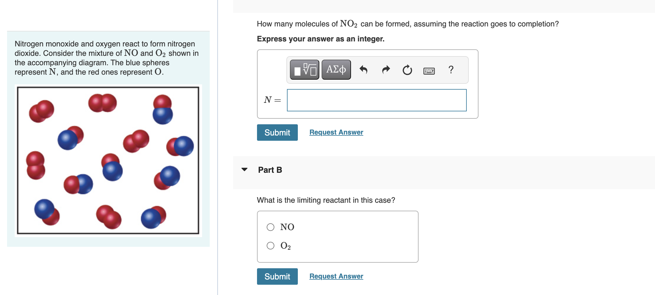 Solved Nitrogen monoxide and oxygen react to form | Chegg.com