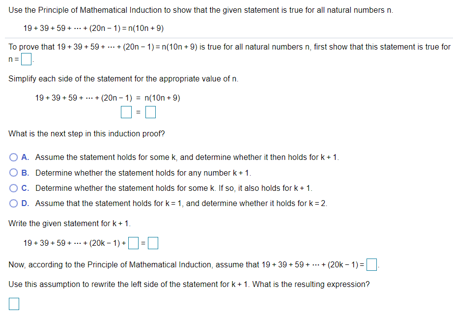 Solved Use the Principle of Mathematical Induction to show | Chegg.com