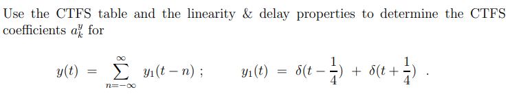 Solved Use the CTFS table and the linearity \& delay | Chegg.com