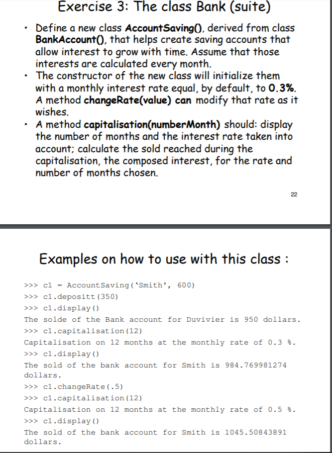 Solved class BankAccount: def __init__(self, name = | Chegg.com