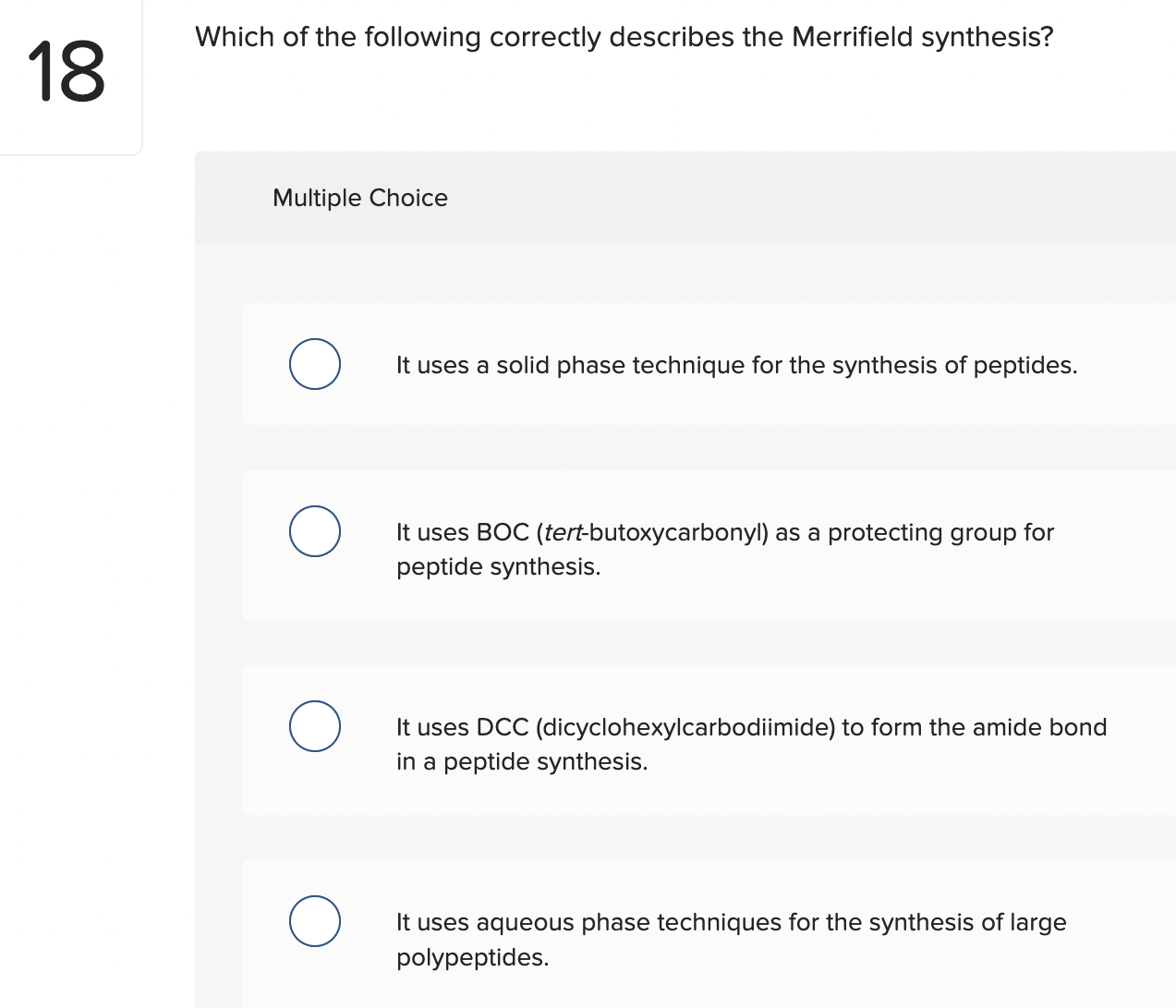Solved Which of the following correctly describes the | Chegg.com