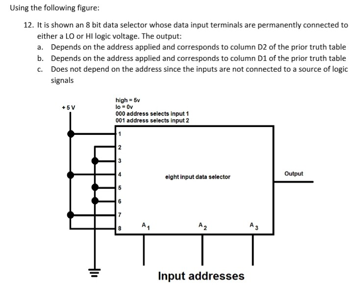 Using the following figure: 12. It is shown an 8 bit | Chegg.com