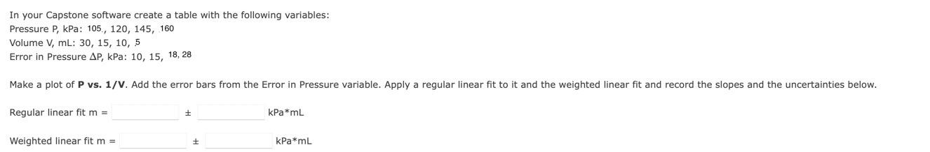 In your Capstone software create a table with the | Chegg.com