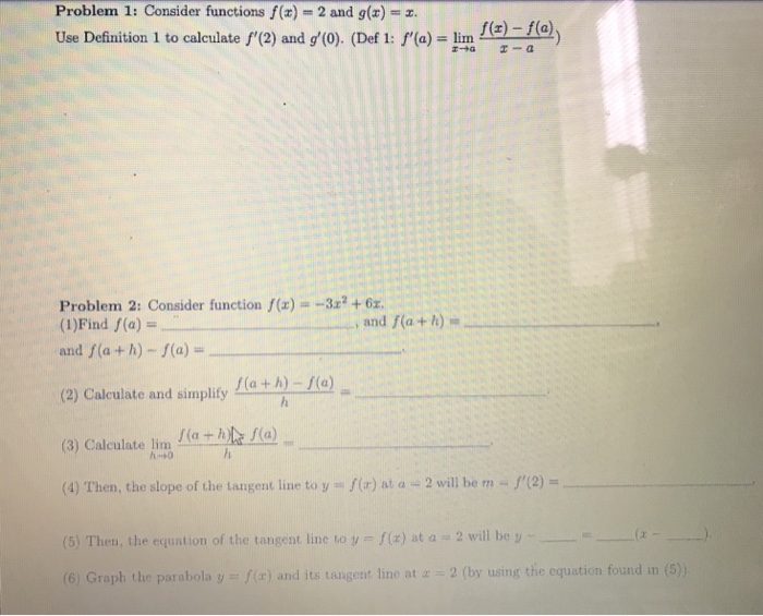 Solved Problem 1: Consider functions f()2 and g(x) z Use | Chegg.com