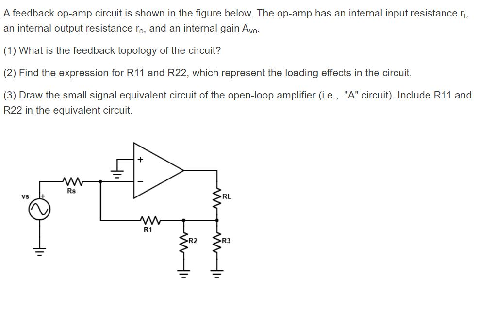 Solved A feedback op-amp circuit is shown in the figure | Chegg.com