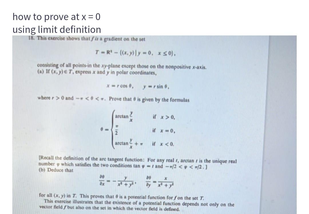 how to prove at x=0 using limit definition 18. This | Chegg.com