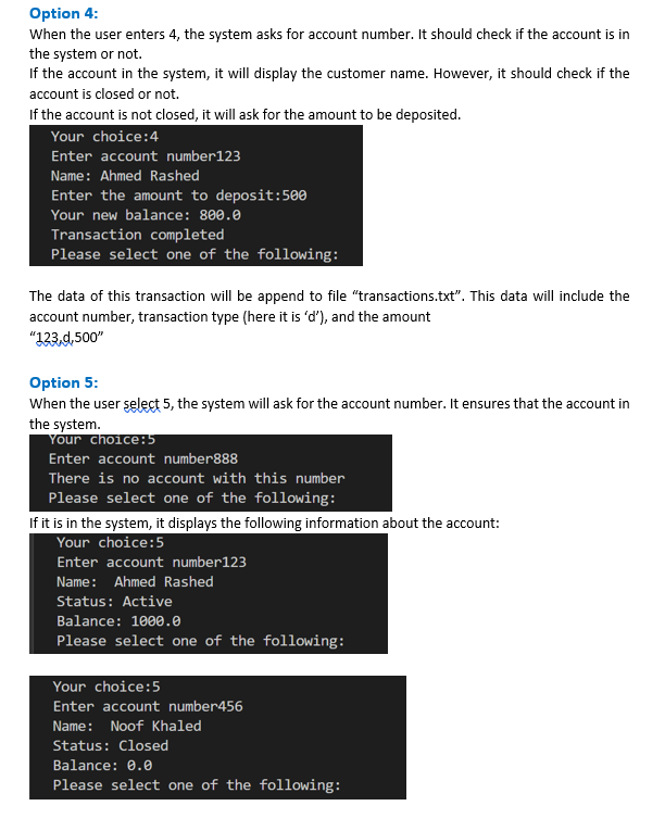 Solved Banking System Assume you are required to develop a | Chegg.com
