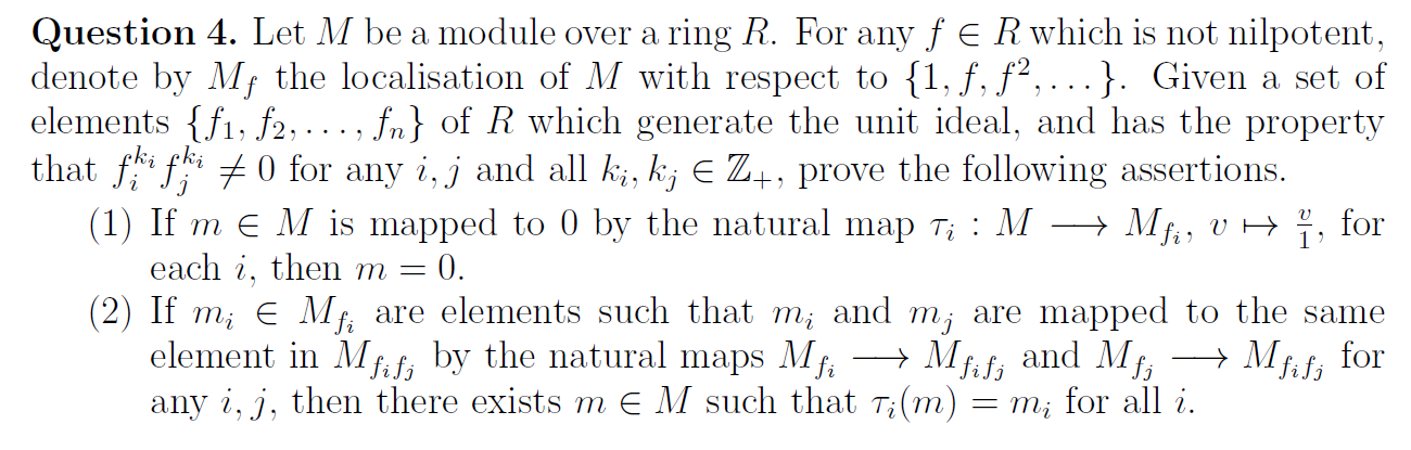 Solved Question 4 . Let M be a module over a ring R. For any | Chegg.com