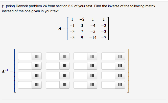 Solved (1 point) Rework problem 24 from section 6.2 of your | Chegg.com
