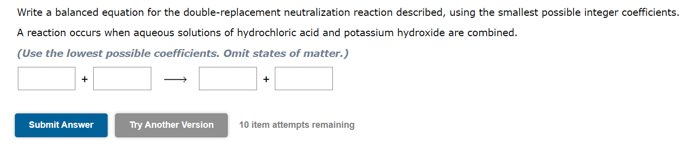 Solved Write a balanced equation for the double-replacement | Chegg.com