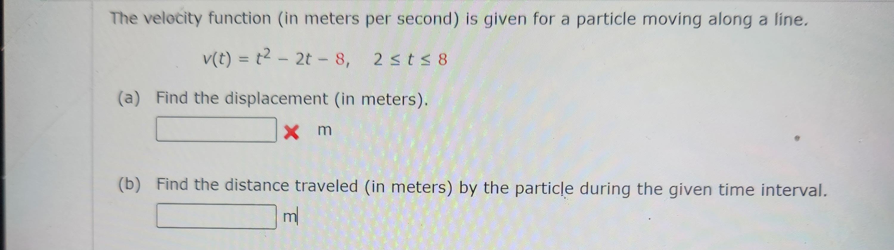Solved The velocity function (in meters per second) is given | Chegg.com