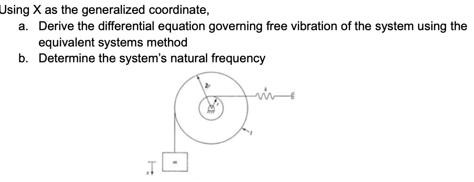 Solved Using \( ﻿X \) ﻿as the generalized coordinate,a. | Chegg.com