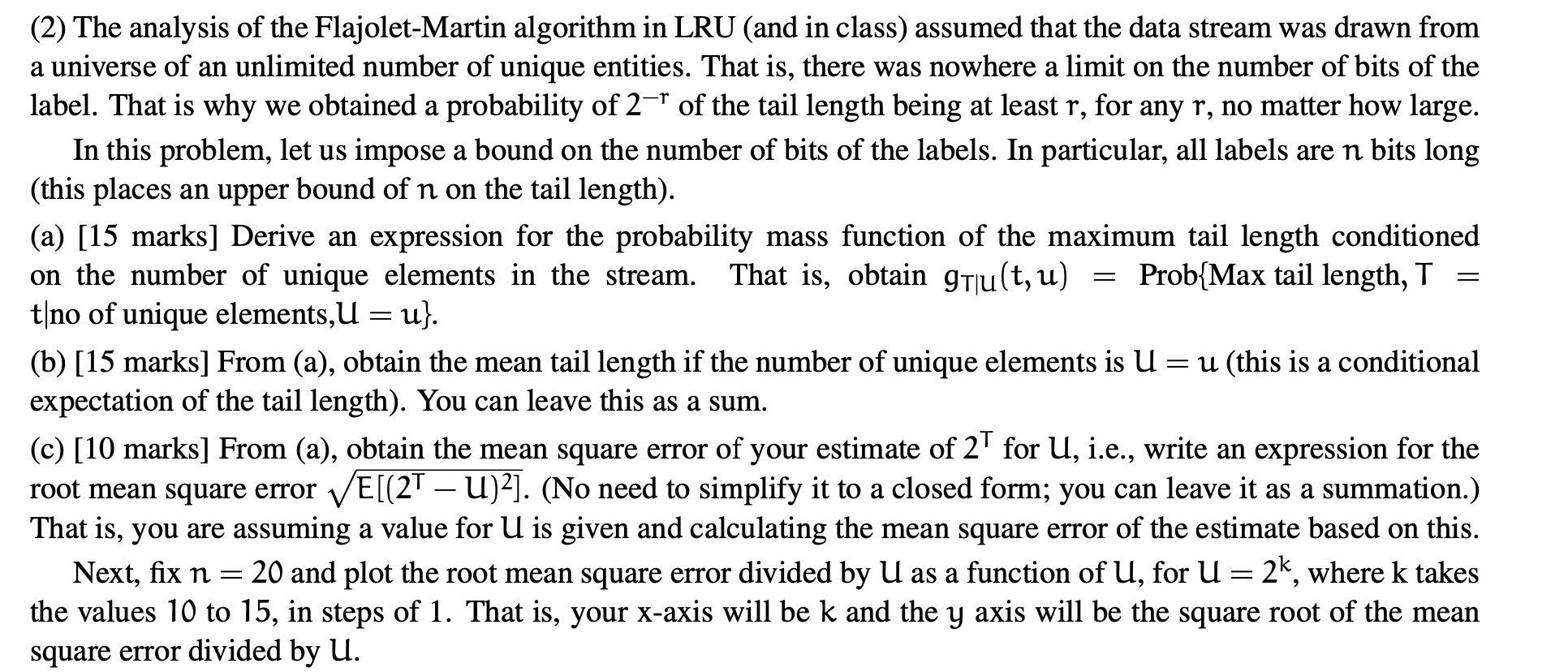 (2) The analysis of the Flajolet-Martin algorithm in | Chegg.com