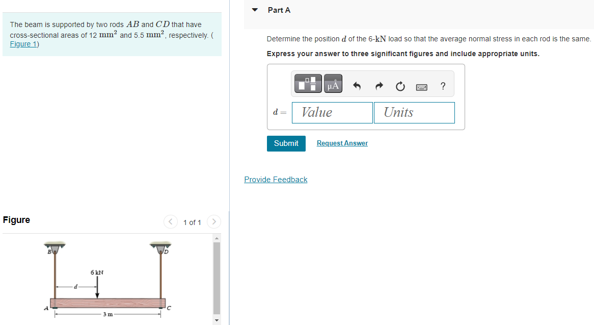 Solved The beam is supported by two rods AB and CD that have | Chegg.com