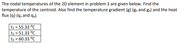Solved Consider the 2D heat conduction element with | Chegg.com