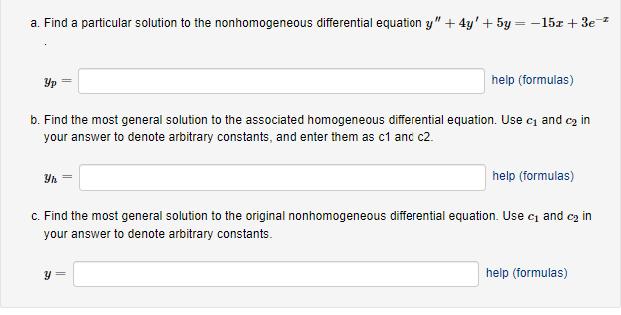 Solved a. Find a particular solution to the nonhomogeneous | Chegg.com