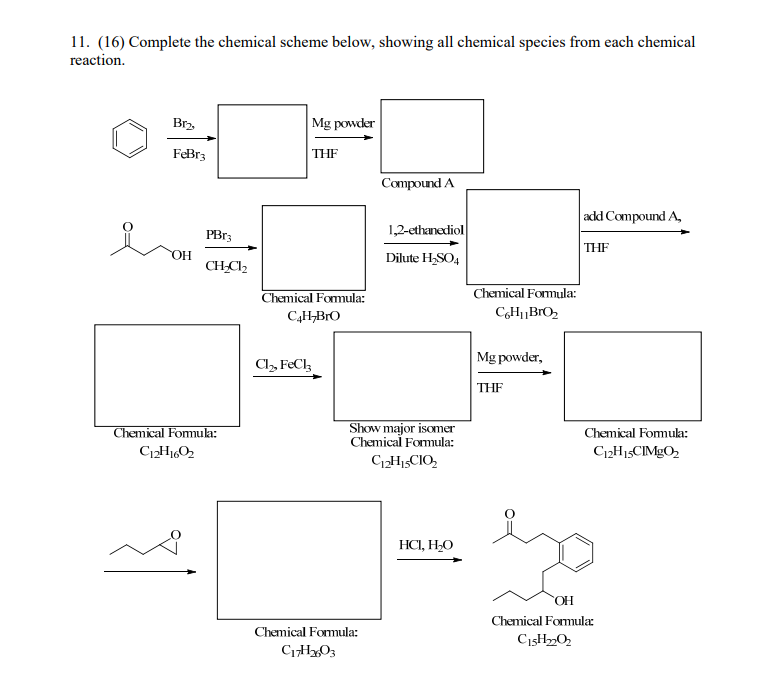 Solved Complete the chemical scheme below, showing all | Chegg.com