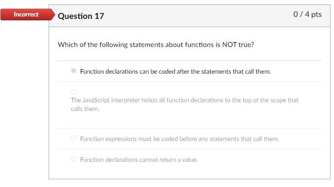 Solved Which of the following statements about functions is | Chegg.com