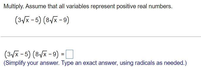 Solved Multiply. Assume that all variables represent | Chegg.com