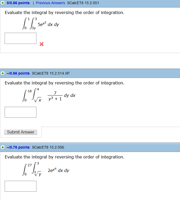 Solved +0/0.66 points | Previous Answers SCalcET8 15.2.051 | Chegg.com