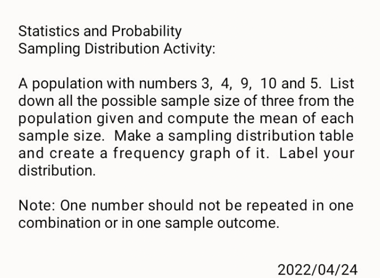 Solved Statistics and Probability Sampling Distribution | Chegg.com