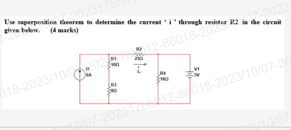 Solved Use Superposition Theorem To Determine The Current