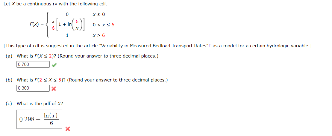 Solved Let X be a continuous rv with the following cdf. 0 | Chegg.com