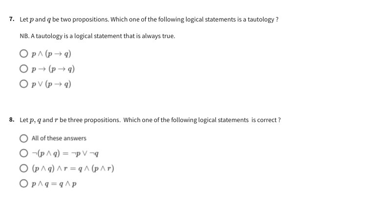 Solved Let p ﻿and q ﻿be two propositions. Which one of the | Chegg.com