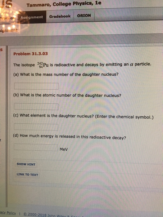 Solved Tammaro, College Physics, 1e Assignment ent Gradebook | Chegg.com