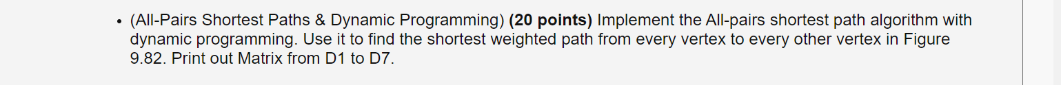 Solved Figure 9.82 Graph used in Exercise 9.5\r\n(All-Pairs | Chegg.com