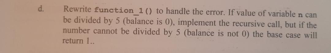 Solved Answer The Following Question Based On The Function1 9996
