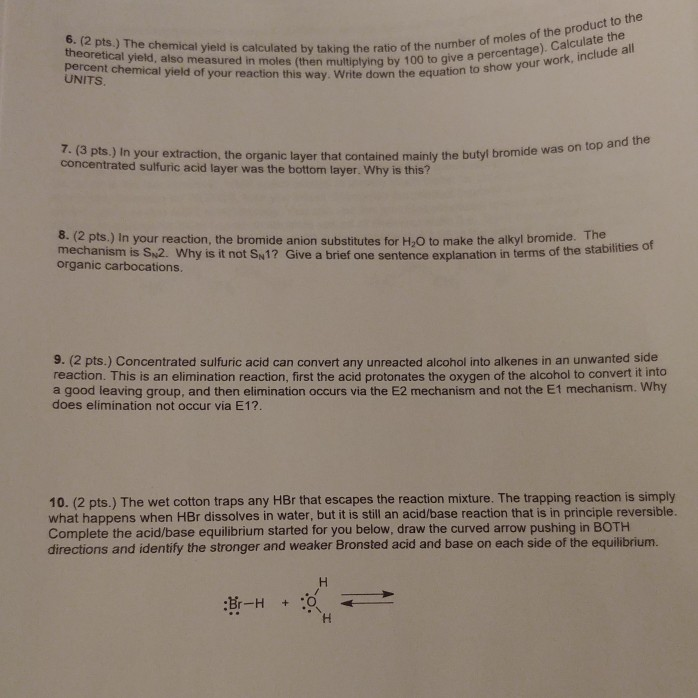 The Reaction is butanol reacted with HBr (NaBr + | Chegg.com